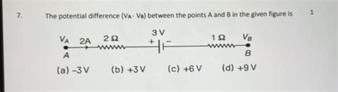 The Potential Difference Left Mathrm V Mathrm A Math