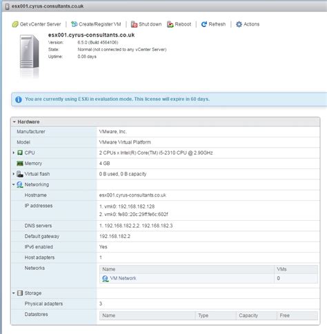 How To Connect To The Vmware Vsphere Hypervisor 65 Esxi 65 Using