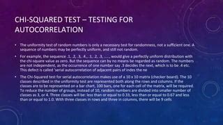 Testing Numbers For Randomness Chi Square Test PPTX