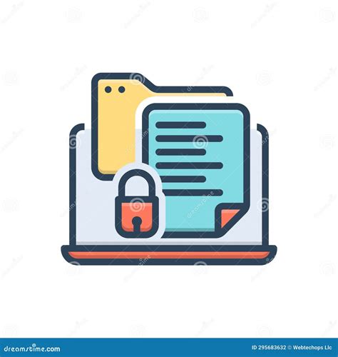 Color Illustration Icon For Confidential Secret And Documents Stock