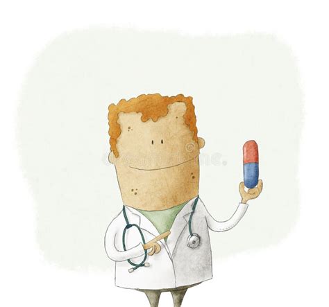 Doctor Holding A Pill Stock Illustration Illustration Of People 32763632