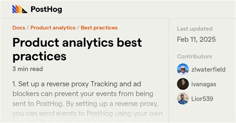 product analytics best practices docs posthog