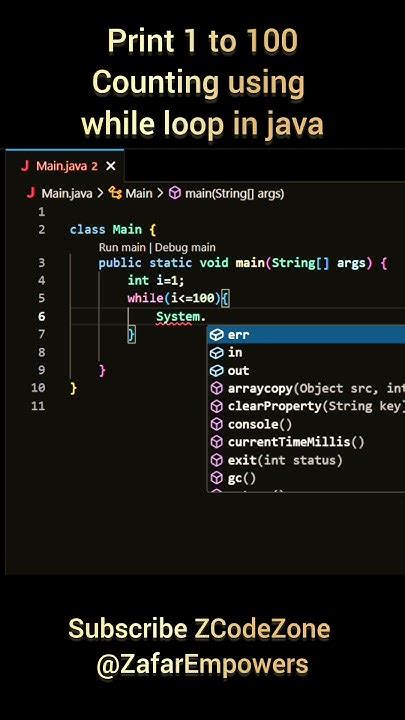 Print 1 To 100 Counting Using While Loop In Java Coding Susbcribe Zafarempowers Youtube