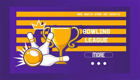 볼링 리그 배너 포스터 벡터 일러스트입니다 공이 핀으로 충돌 하 여 타격을 받고 있습니다 볼링 토너먼트 챔피언십 우승자 승리 첫 번째 장소 웹 디자인입니다 크리켓 투수에