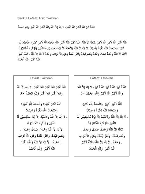 Lafadz Takbiran Pdf