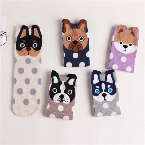 Womens Socks Fashion Cartoon Socks Dog Cat Women Footprints 3d Animals