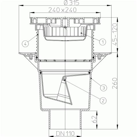 Трап уличный HL616L Perfekt Ду110 мм вертикальный, с пластиковой ...