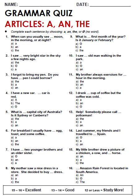English Grammar With Answers