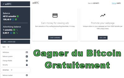 Gagner Du Bitcoin Gratuitement
