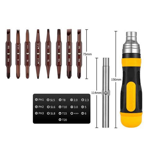 19 In 1 Ratchet Screwdriver Set Portable Ratcheting Screwdriver Set