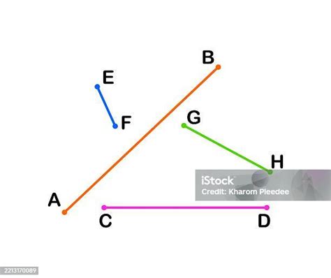Vector Illustration Of Line Segment For Graphic Representation In A