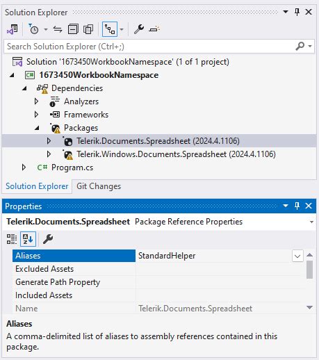 How To Fix Namespace Conflicts In Radspreadprocessing For Document Processing Telerik Document