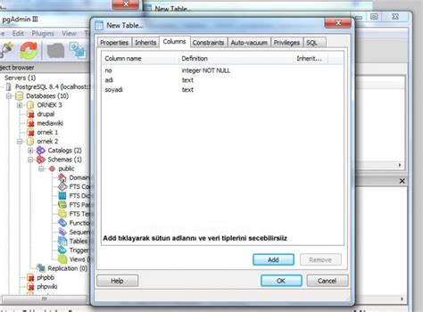 Postgresql Veri Tabanı Postgresql İle Database Ve Table Oluşturma