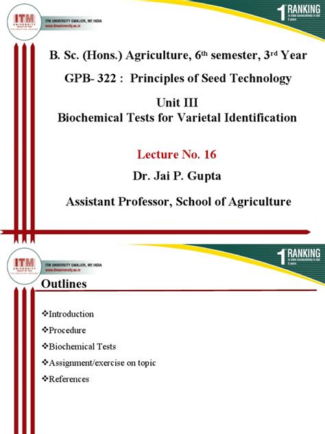Biochemical Tests For Varietal Identification Pdf
