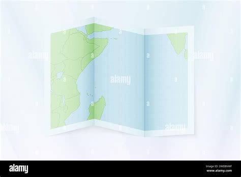 Seychelles Map Folded Paper With Seychelles Map Vector Illustration