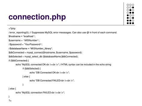 Php Database Connection Ppt Download