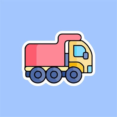 쓰레기 트럭 터 일러스트레이션 프리미엄 벡터