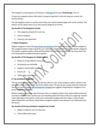 Mobile App Navigation Patterns And Examples Pdf