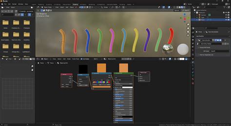 Geometry Nodes Spline Tubes With Different Colors Materials And