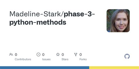 Github Madeline Stark Phase Python Methods