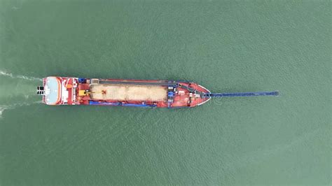 Self Unloading Bulk Carrier Ship At Sea Stock Footage Video Of