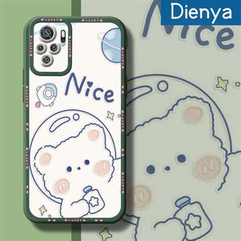 Dienya Case For Redmi Note 10s Case Colorful Fashion Space Bear Shockproof Square Edge Silicone