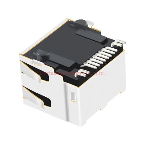 Magnetics Ethernet Component Single Port Tab Up 100 Base T 8p8c Shielded Emi Finger Cat5 Cat6a