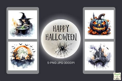 Halloween Watercolor Clipart Graphic Graphic By Nature In Style