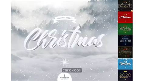 استایل متن کریسمس Christmas Text Effects موکاپ متن