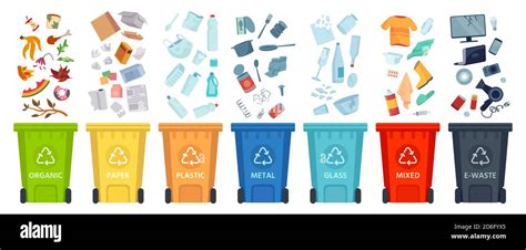 Segregación De Residuos Clasificación De La Basura Por Material Y Tipo