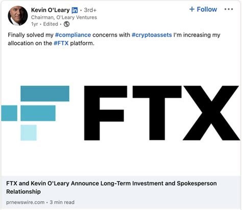 Kevin Oleary Received 15 Million For Being A Ftx Spokesperson The