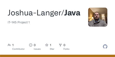 Github Joshua Langerjava It 145 Project 1