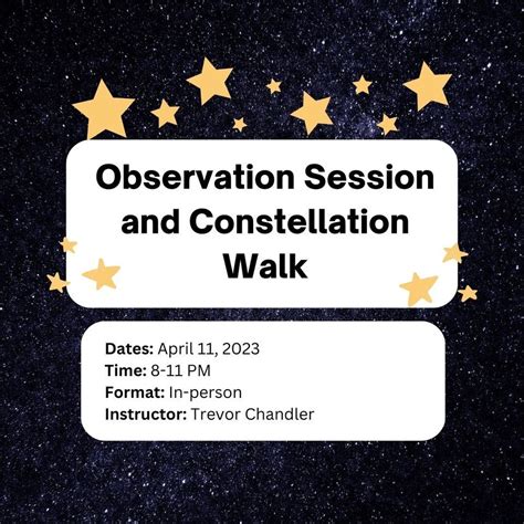 Observation Session In Person And Virtual Constellation Walks The Arboretum University Of