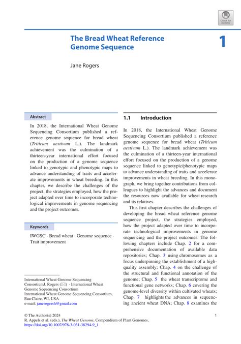 Pdf The Bread Wheat Reference Genome Sequence