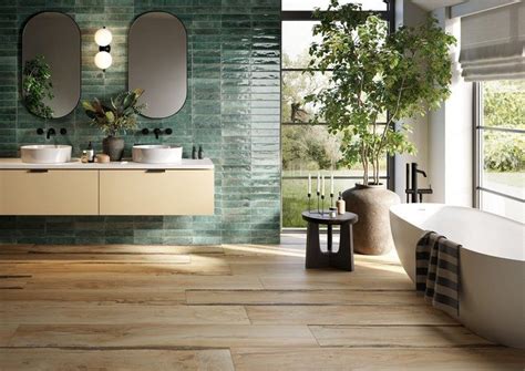 Juniper Polished Porcelain Tile Wood Tile Bathroom Floor Green Tile
