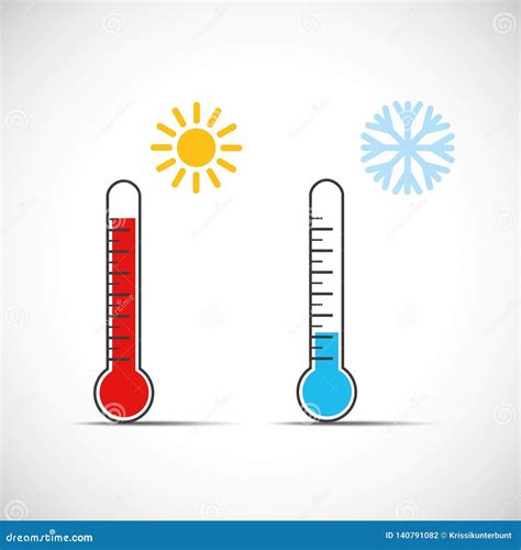 Heat Thermometer Icon Symbol Hot Cold Weather Stock Vector