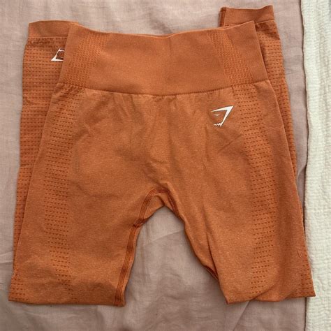 Orange Seamless Gymshark Tights Size S Depop
