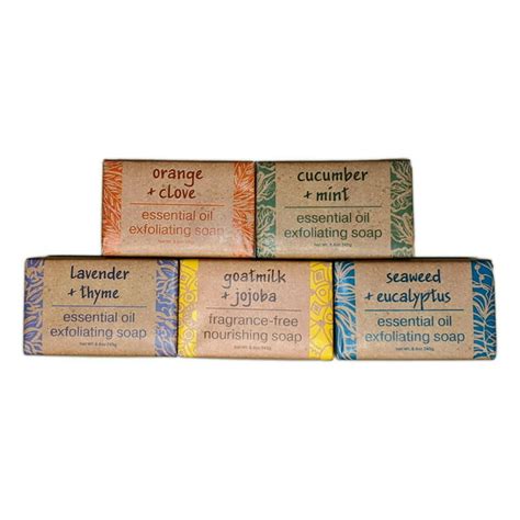 Set Of 5 Greenwich Bay Shea Butter Essential Oil Exfoliating Bar Soap