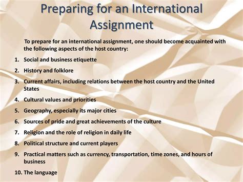 Preparing People For An International Assignment Pptx