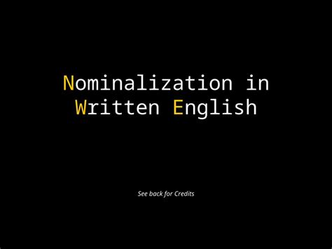 Ppt Nominalization Intro Dokumentips