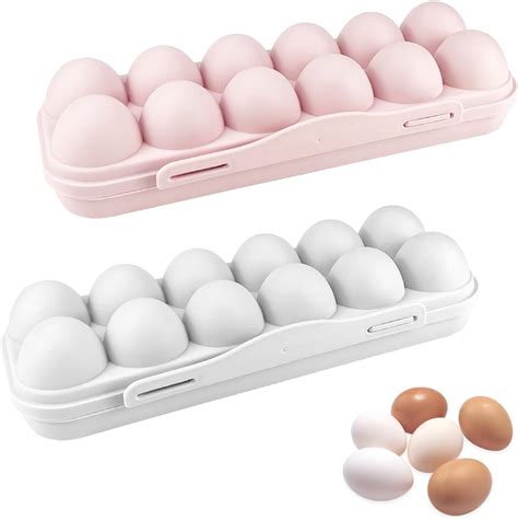 2 Pièces Boîte de Stockage d Oeufs 12 Grilles D œufs Cas Boîte de