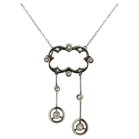 Edwardian Style Diamond Necklace For Sale At 1stdibs