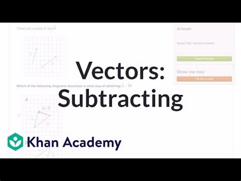 Graphically Subtracting Vectors Video Khan Academy