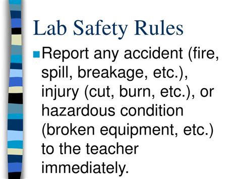 PPT Lab Safety Rules PowerPoint Presentation Free Download ID 3126908