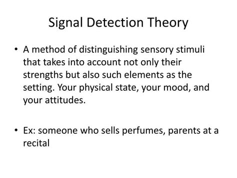 Signal Detection Theory Examples In Everyday Life At Elvis Nusbaum Blog