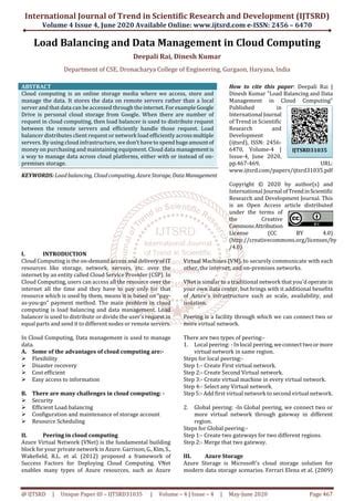 Load Balancing And Data Management In Cloud Computing PDF