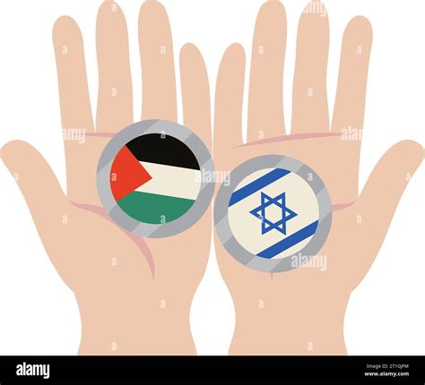 Israel And Palestine Flags In Hands Stock Vector Image And Art Alamy