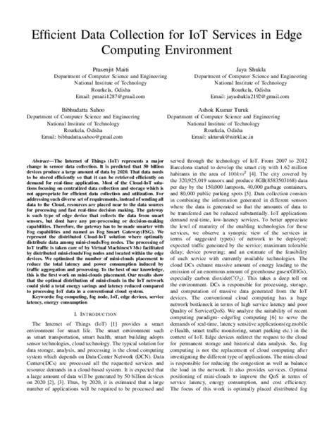 Pdf Efficient Data Collection For Iot Services In Edge Computing