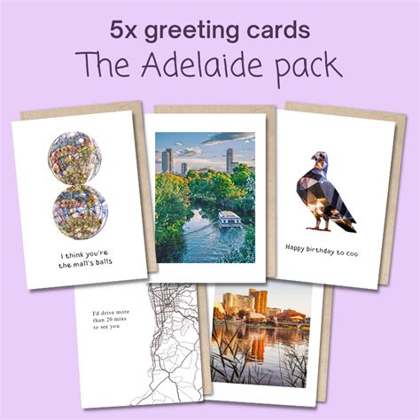 The Adelaide Pack 5x Greeting Cards Unseasoned Greetings