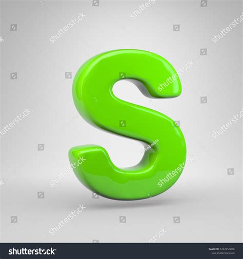 Ufo Green Color Letter S Uppercase Stock Illustration